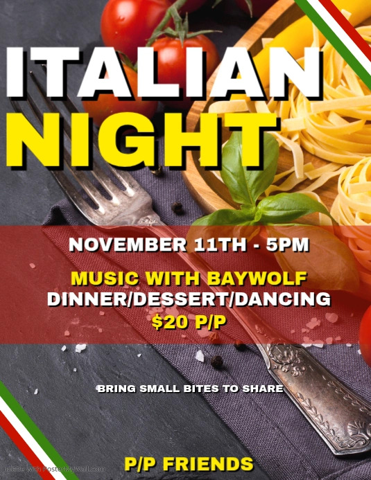 Italian night party flyer advertisement | PosterMyWall
