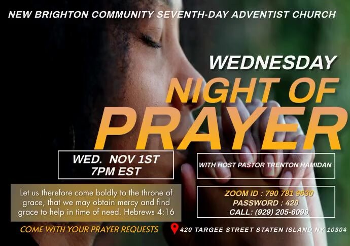 ONLINE PRAYER NIGHT FLYER | PosterMyWall