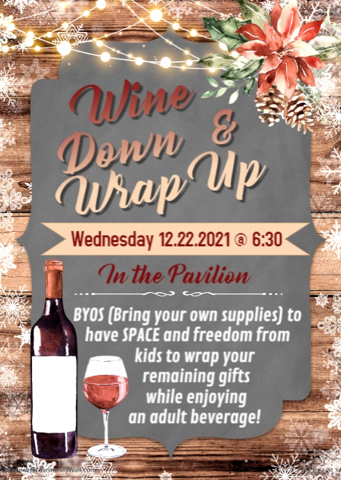 Copy of Christmas wine and wrap theme party | PosterMyWall