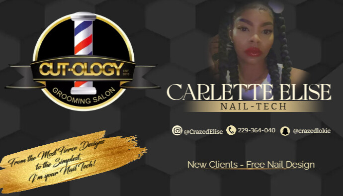 Copy of Carlette Elise Cut-Ology Business Card2 | PosterMyWall