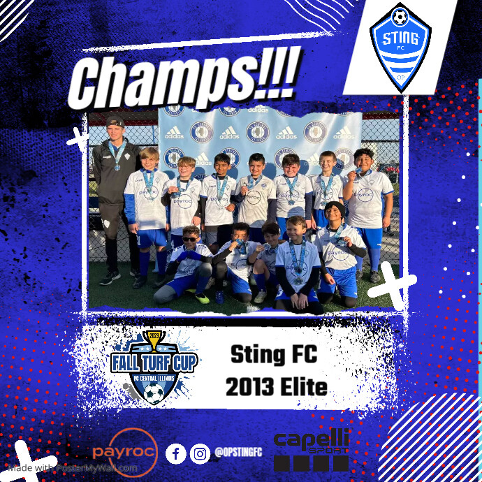 Sting FC 2013 Elite tournament Champs | PosterMyWall