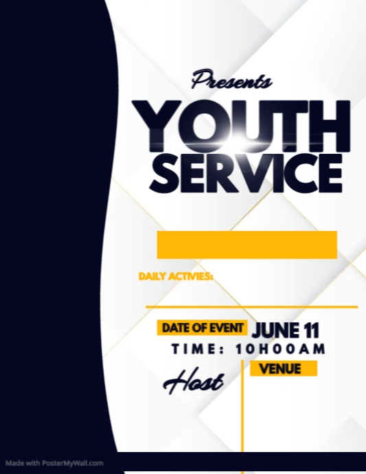YOUTH SERVICE | PosterMyWall