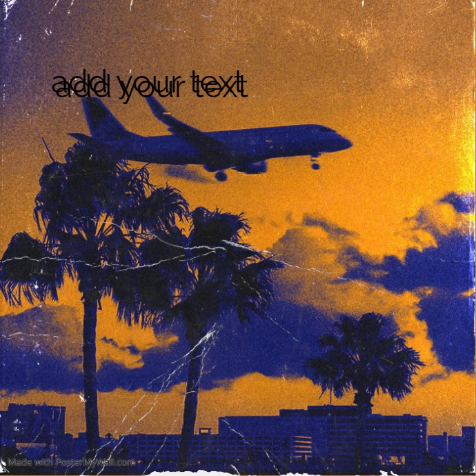 airplane tree rap mixtape cover art template | PosterMyWall