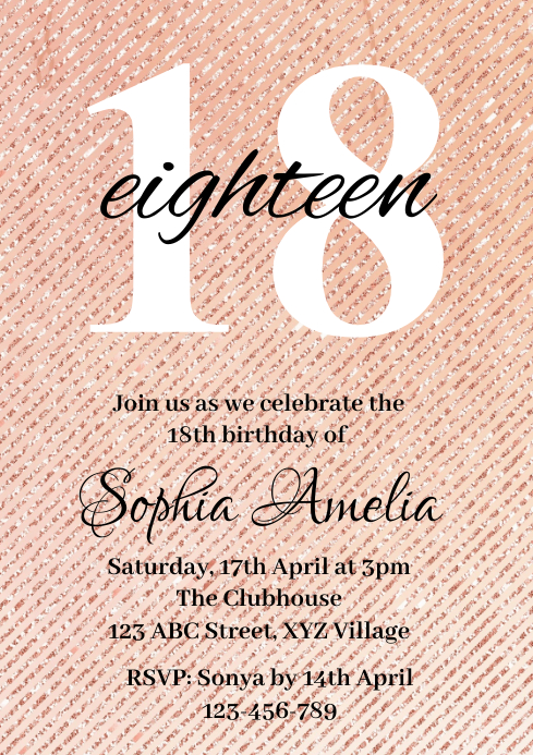 18th Birthday Invitation 1 Template | PosterMyWall