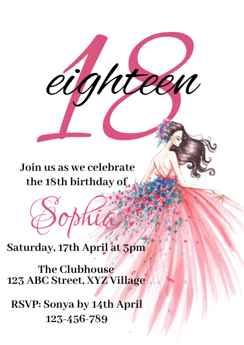 18th Birthday Invitation Card Template Free Download Sample Of 18th 18th Birthday Invitation Card Template Free Download Sample Of 18th
