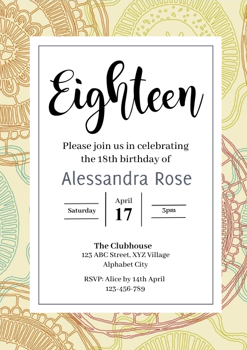 18th Birthday Invitation Template | PosterMyWall