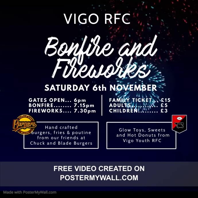 Vigo RFC Fireworks | PosterMyWall