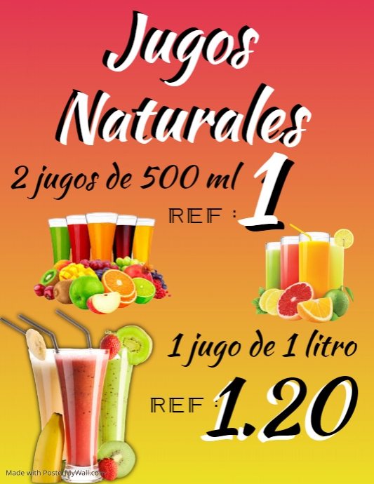 Copia de natural juice/shop/restaurant/jugos/healthy | PosterMyWall