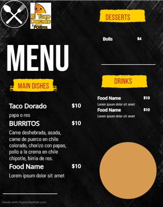 FOOD WALLBOARD TEMPLATE.C | PosterMyWall
