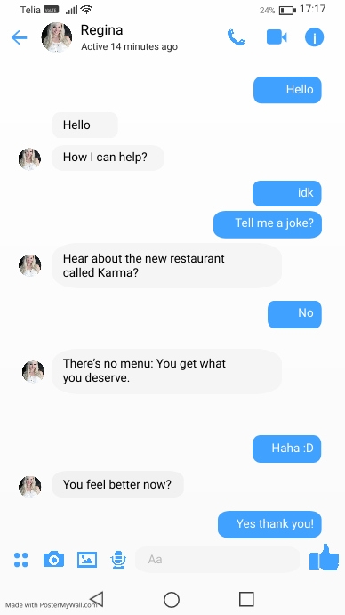 Copy of Copia de Face messenger chat template for jokes | PosterMyWall