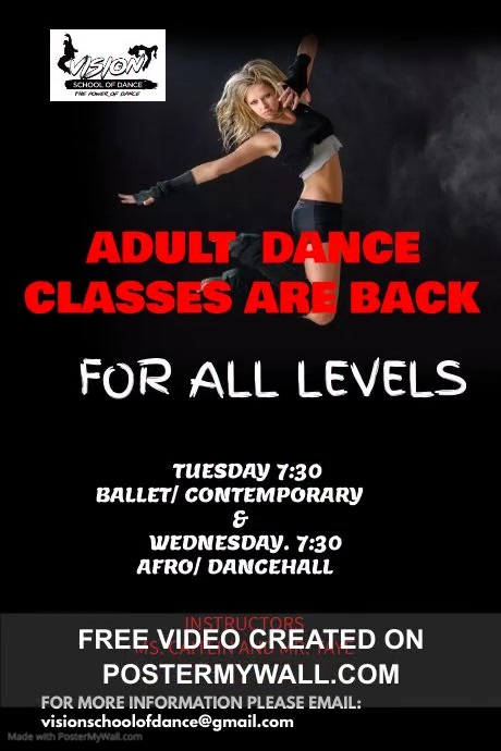 dance class school animated poster | PosterMyWall