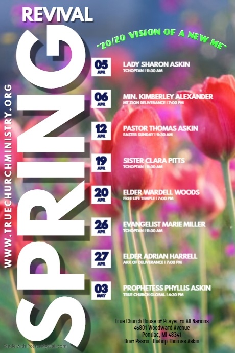 Copy of March Spring Event Schedule Calendar Template | PosterMyWall