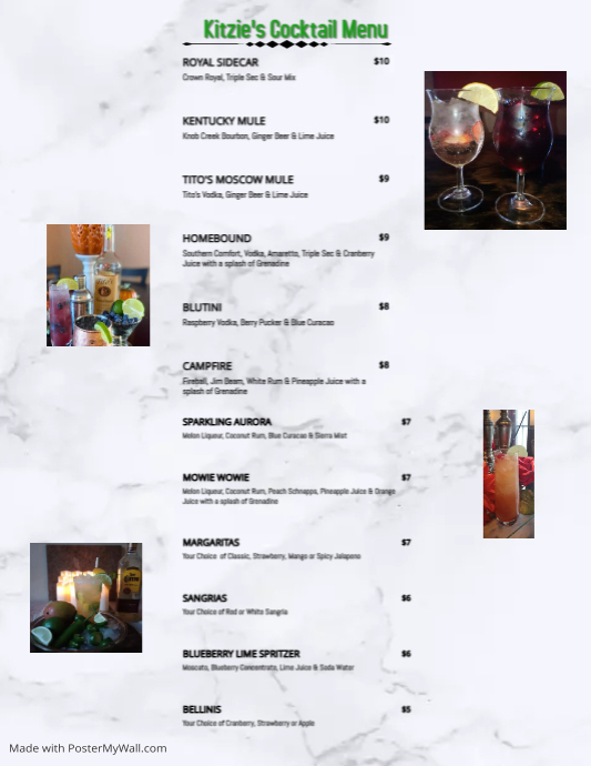 COCKTAIL MENU RACK CARD | PosterMyWall