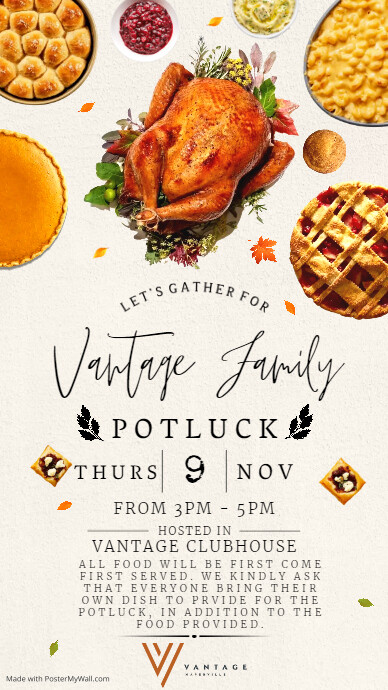 Vantage Family Potluck | PosterMyWall