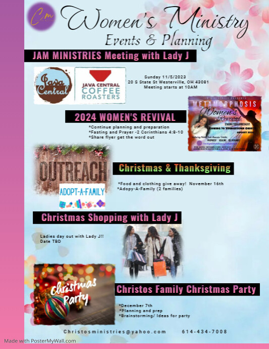 Upcoming Events Blue & Orange Photo Flyer | PosterMyWall