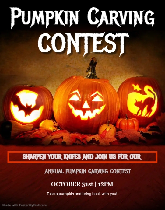 Pumpkin Carving Contest Flyer Template | PosterMyWall