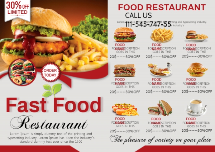 Copia di FOOD MENU | PosterMyWall