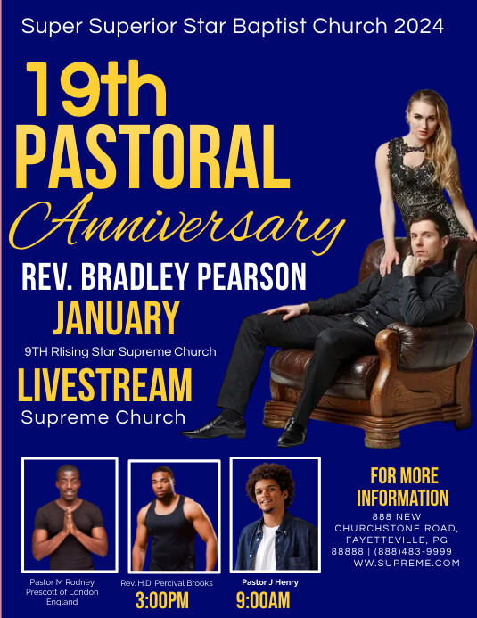Sample Pastor Anniversary Announcement Announcement Card Template