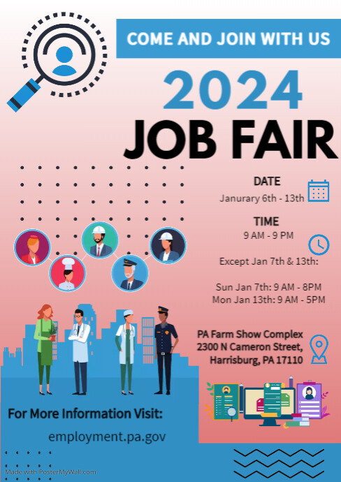 Jan 6th - 13th job fair 2024 | PosterMyWall