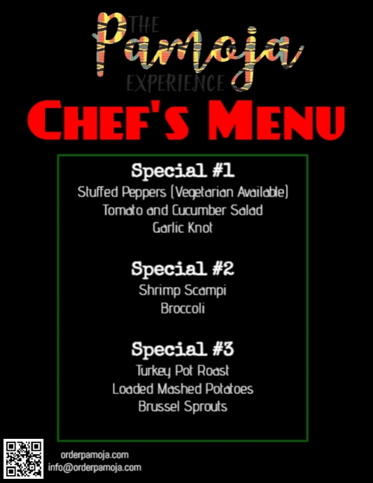 Chef's Menu 3/16 | PosterMyWall