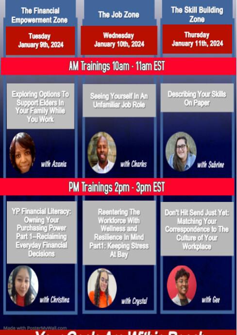 Copy of In The Zone Training Flyer 1-09-2024 to 1-11-2024 | PosterMyWall