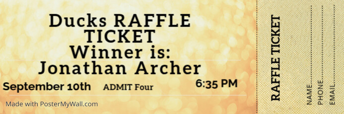 Gold Printable Raffle Ticket Design Template | PosterMyWall
