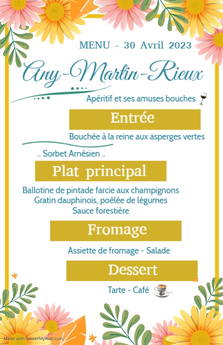 spring menu | PosterMyWall