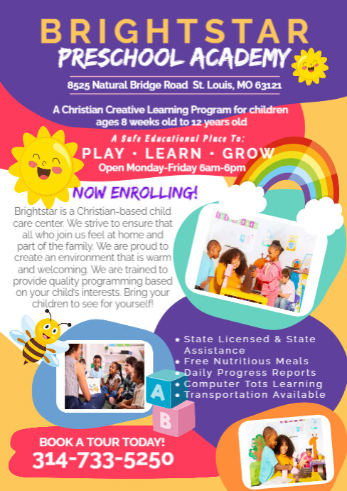 Daycare Preschool Flyer Template (1) | PosterMyWall