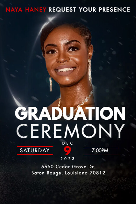 Dark Blue Online Grad Party Poster | PosterMyWall