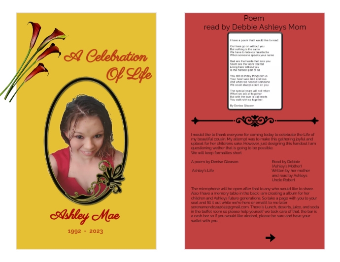 funeral, death, obituary, memory, celebration, newsletter | PosterMyWall