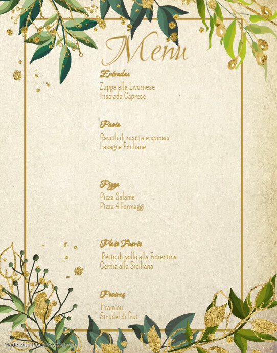 Wedding Menu Template Brown Background | PosterMyWall