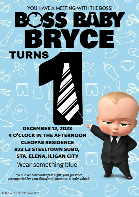 BOSS BABY BIRTHDAY TEMPLATE | PosterMyWall
