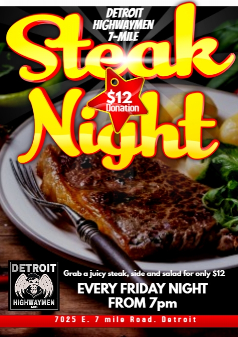Copy of Copy of Steak Night Poster | PosterMyWall