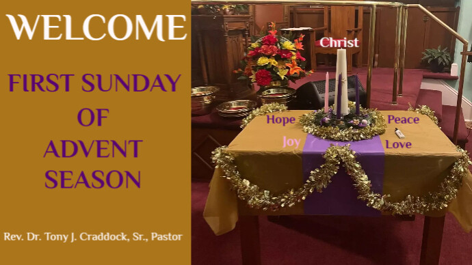 Copy of Welcome First Sunday of Advent Season Title Page | PosterMyWall