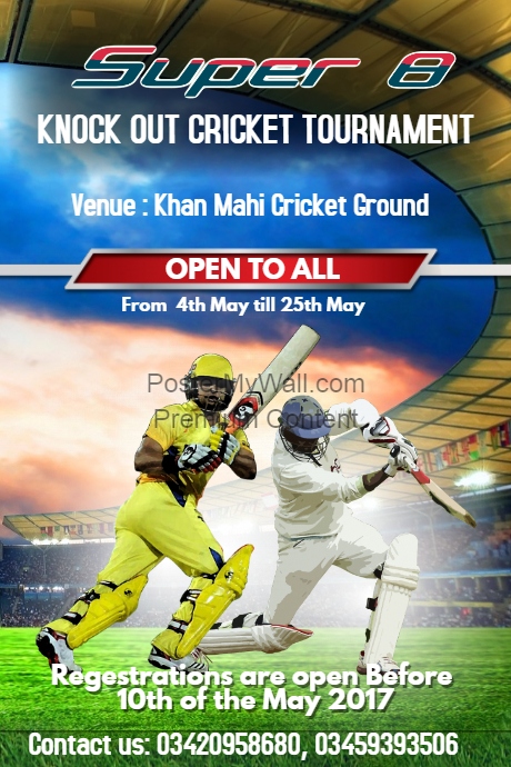 Copy of SUPER 8 CRICKET KNOCK OUT TOURNAMENT | PosterMyWall