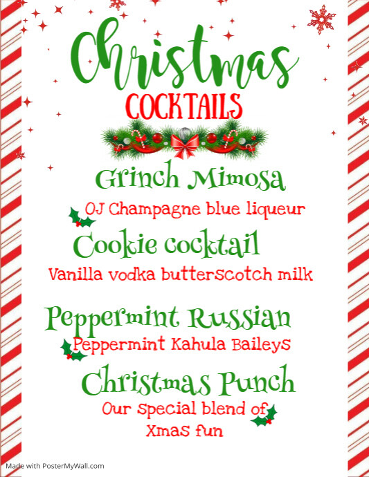 Christmas bar menu (1) | PosterMyWall
