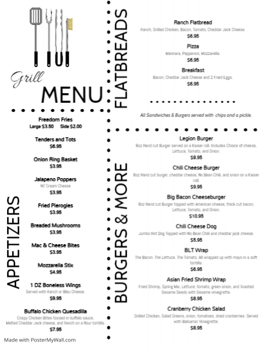 Grill menu | PosterMyWall
