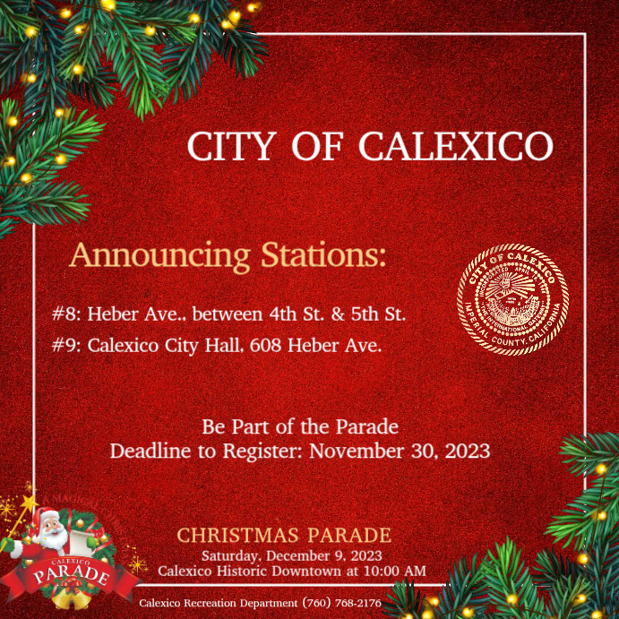 2023 Christmas Parade Special Thanks Announcing Stations | PosterMyWall