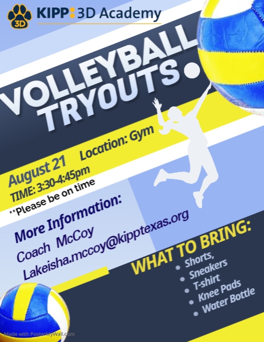 Copy of Volleyball Tryouts Flyer | PosterMyWall