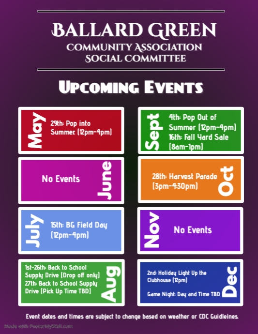 Copy of Upcoming events | PosterMyWall