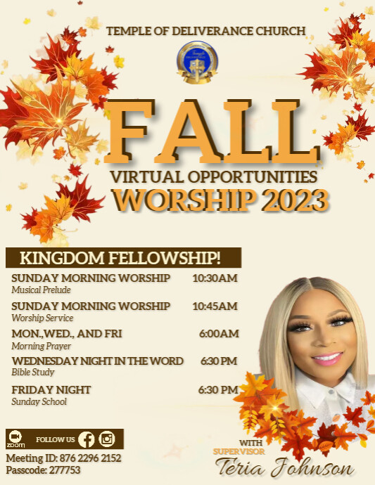 CHURCH FALL AUTUMN EVENT DESIGN TEMPLATE (2) | PosterMyWall