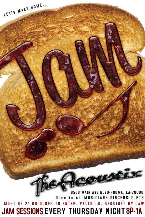 OPEN MIC ACOUSTIC JAM BAND NIGHT BAR CAFE LOUNGE POSTER Template ...