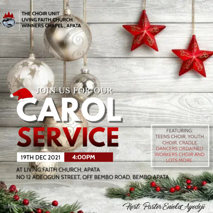 Copy of carols service flyer design | PosterMyWall