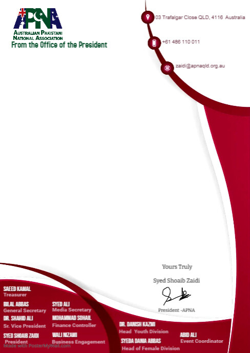 Hetish Letter from APNA | PosterMyWall