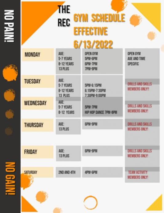 Copy of Fitness Classes Schedule | PosterMyWall