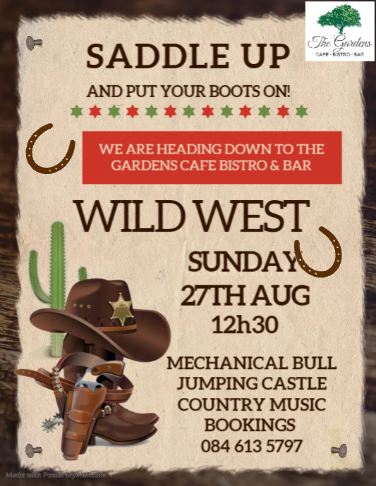 Beige wild west party invite flyer | PosterMyWall