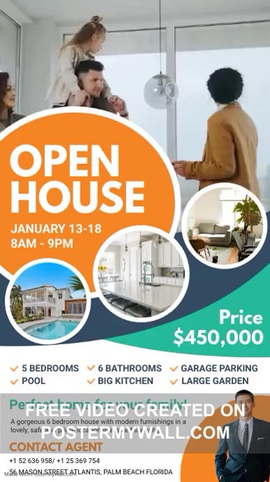 Orange Real Estate Open House Digital Display | PosterMyWall