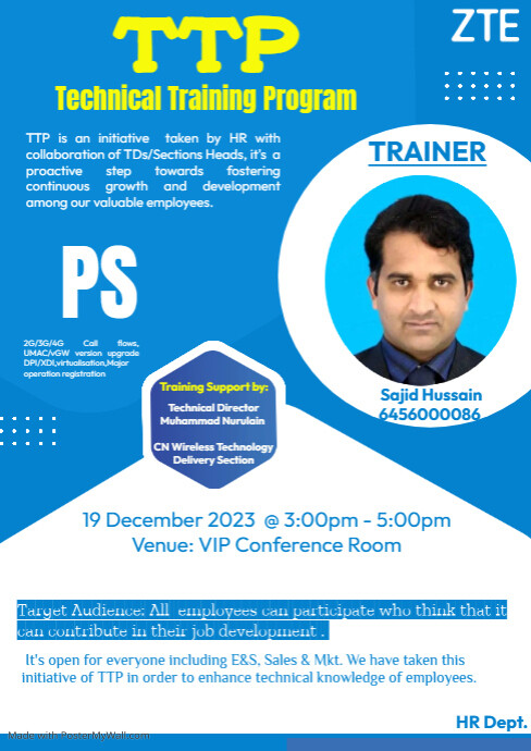 TTP-2023 Muhammad Sajid | PosterMyWall