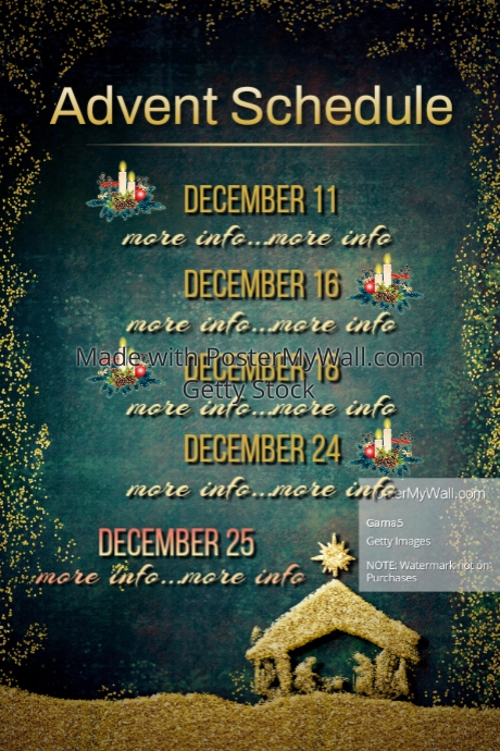 Copy of Salinan Advent Schedule | PosterMyWall