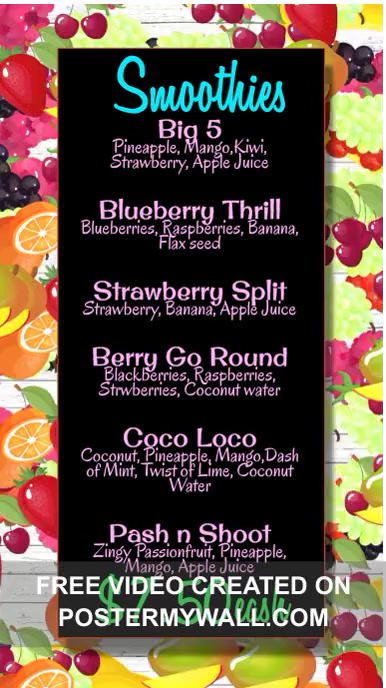 Copy of Copy of Digital Juice & Smoothie Menu Template | PosterMyWall